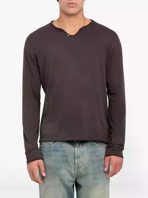 Zadig&Voltaire Monsatir Henley Button-detail T-shirt - Grey