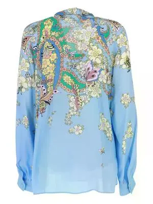 Etro Floral Paisley Tie-neck Top