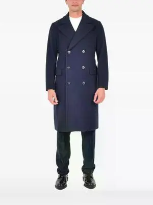 Boglioli Double-breasted Belted Coat - Blue