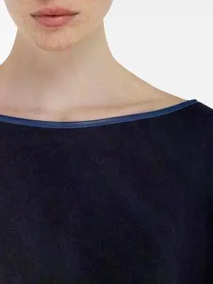 FERRAGAMO Leather Trim Fringed Cashmere Cape