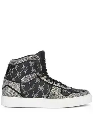Philipp Plein Carson Monogram High-top Sneakers - Black