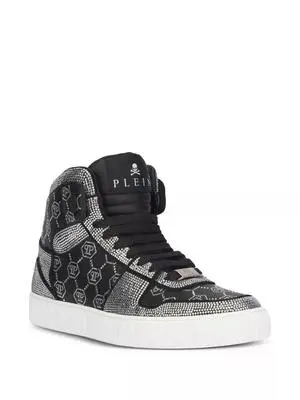 Philipp Plein Carson Monogram High-top Sneakers - Black