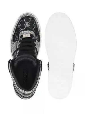 Philipp Plein Carson Monogram High-top Sneakers - Black