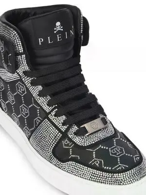 Philipp Plein Carson Monogram High-top Sneakers - Black