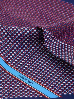 FERRAGAMO Gancini Pegasus Print Pocket Square Scarf
