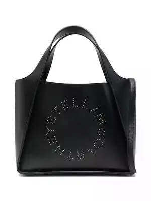 Stella McCartney Logo-detail Leather Tote Bag - Black