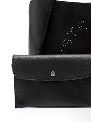 Stella McCartney Logo-detail Leather Tote Bag - Black