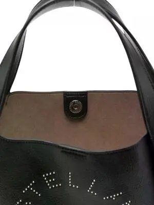 Stella McCartney Logo-detail Leather Tote Bag - Black