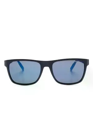 Montblanc Square-frame Mirrored Sunglasses - Blue