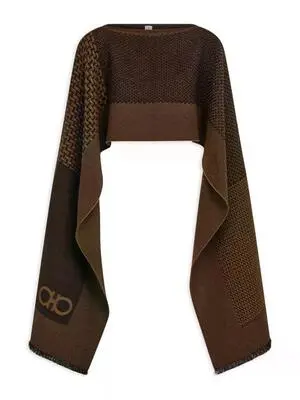 FERRAGAMO Jacquard Patchwork Cape