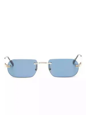 CARTIER Rectangle-frame Sunglasses - Gold