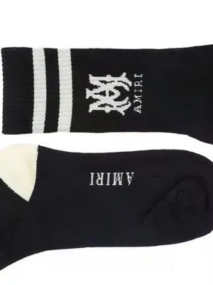 Amiri Logo Stripe Socks - Black