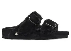 BIRKENSTOCK 1774 Arizona Shearling Slides - Black