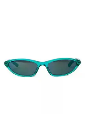 Balenciaga Blade Oval Sunglasses - Green