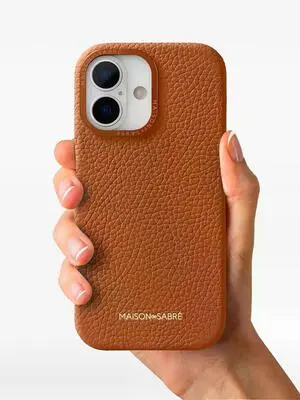 MAISON DE SABRE Leather Iphone 17 Case - Brown