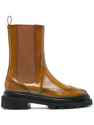 Santoni Leather Chelsea Boots