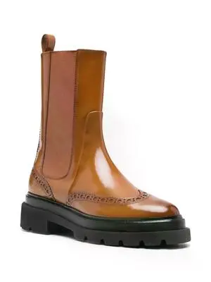 Santoni Leather Chelsea Boots
