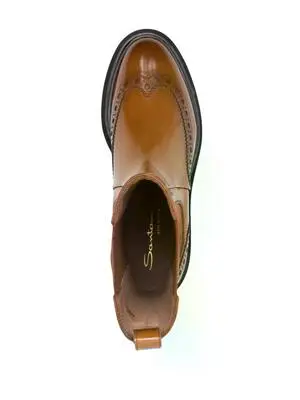 Santoni Leather Chelsea Boots