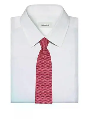 FERRAGAMO Gancini Tricot Silk Neck Tie