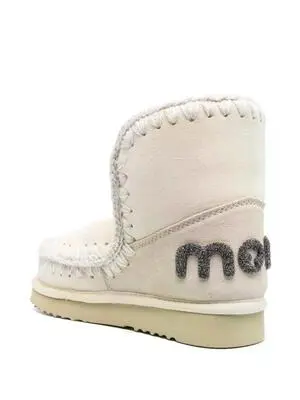 Mou Glitter Logo Ankle Boots - Neutrals