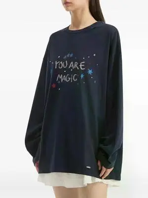 B+AB Slogan-print Long-sleeve T-shirt