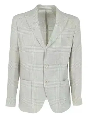 Eleventy Check-pattern Blazer - Green