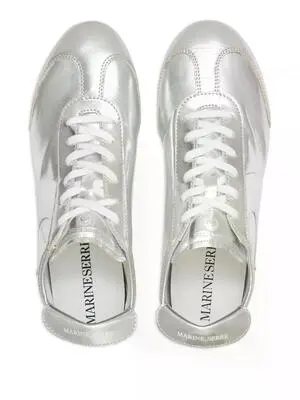 MARINE SERRE Astra Metallic-effect Leather Sneakers