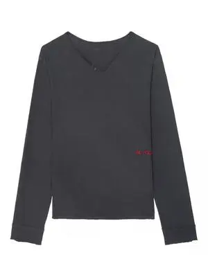Zadig&Voltaire Monsatir Henley Long-sleeve T-shirt - Grey