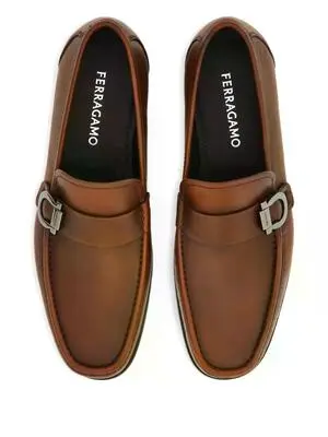 FERRAGAMO Gancini Saddle Loafers - Brown