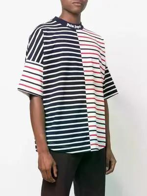 Palm Angels Striped Logo-print T-shirt