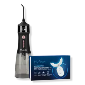 MYSMILE Everyday Smile Bundle – Lp221 Uvc Water Flosser And Advanced Teeth Whitening Kit - Black