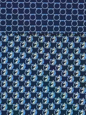 FERRAGAMO Gancini Pegasus Print Silk Neck Tie