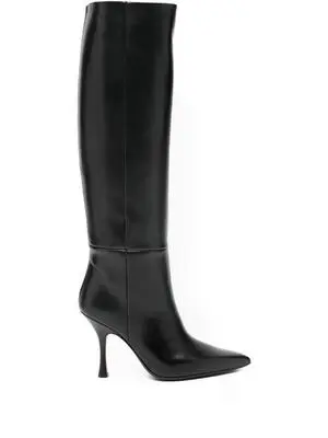 ANNA F. 100mm Pointed Leather Boots