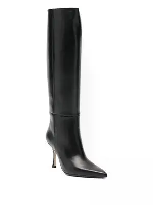 ANNA F. 100mm Pointed Leather Boots