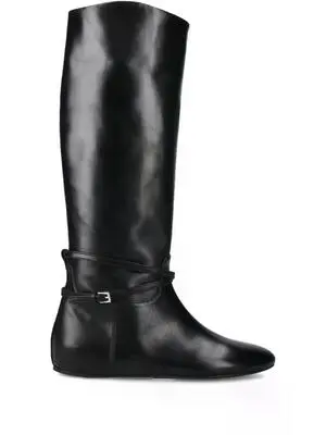 Premiata Buckle Strap Calf Leather Boots - Black