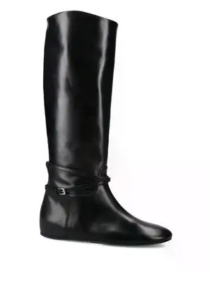 Premiata Buckle Strap Calf Leather Boots - Black
