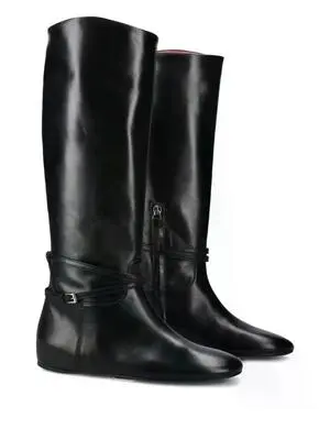 Premiata Buckle Strap Calf Leather Boots - Black