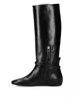 Premiata Buckle Strap Calf Leather Boots - Black