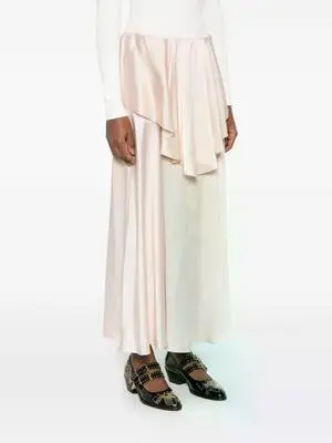 Chloé Ruffled Satin Maxi Skirt - Pink