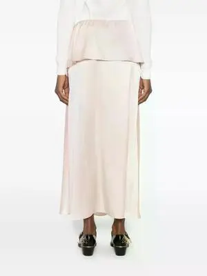 Chloé Ruffled Satin Maxi Skirt - Pink
