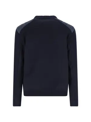 Moncler Virgin Wool Blend Crewneck Sweater - Blue