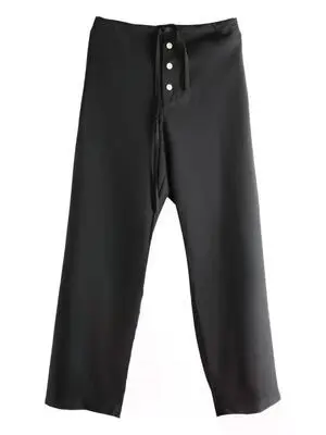 BODE Astor Wool Button-front Trousers - Black