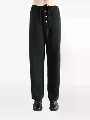 BODE Astor Wool Button-front Trousers - Black