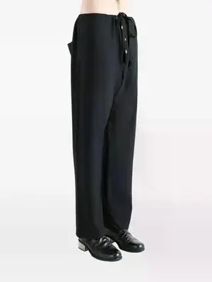 BODE Astor Wool Button-front Trousers - Black