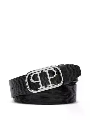Philipp Plein Logo-buckle Leather Belt - Black
