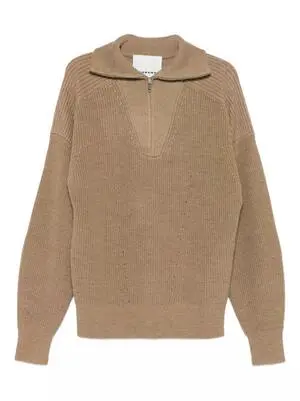 MARANT Benny Half-zip Sweater - Brown