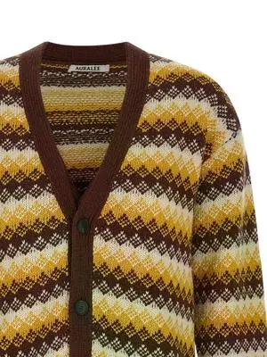 Auralee Patterned Jacquard Cardigan