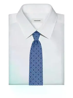 FERRAGAMO Heart Gancini Print Neck Tie