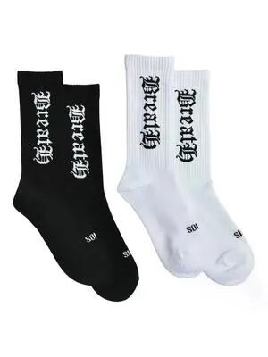 BREATH Logo-jacquard Socks - Black