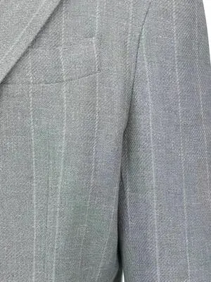 Eleventy Single-breasted Striped Blazer - Grey